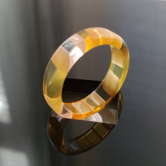 Jewelry | Ring With Layered Acrylic Plastic In Orange Tones Band Size 8 ...